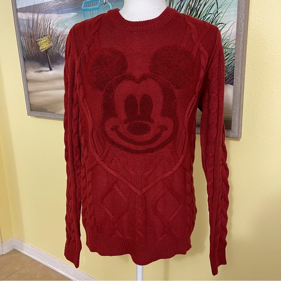 Disney | Sweaters | Walt Disney World Mickey Mouse Cable Knit Sweater ...